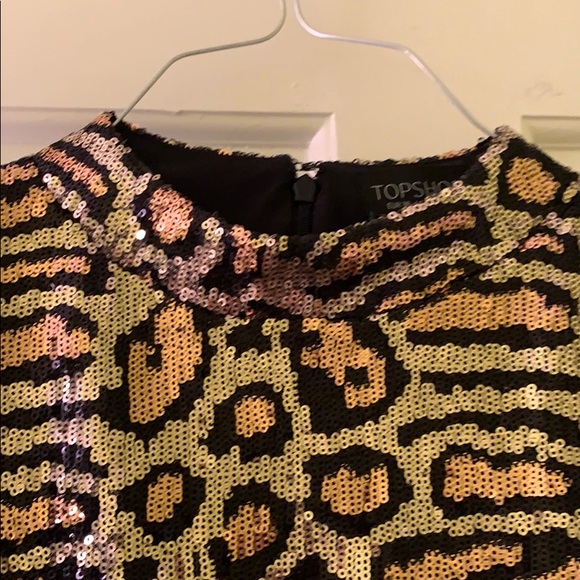 Topshop | Dresses | Nwt Topshop Sequin Leopard Dressnye | Poshmark